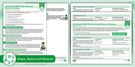 Eyfs Nursery Maths Guidance And Plan Explore Position And Space