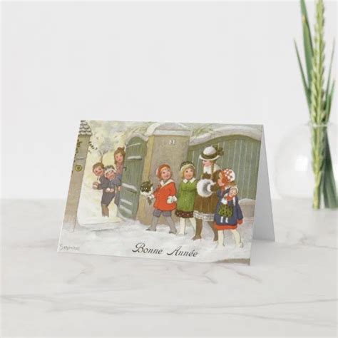 Vintage French New Year Greeting Card Zazzle