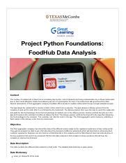 FoodHub EDA Pdf Project Python Foundations FoodHub Data Analysis Context The Number Of