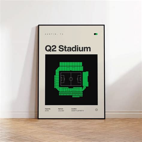 Austin Fc Poster Q2 Stadium Print Mls Poster Mid Century Modern
