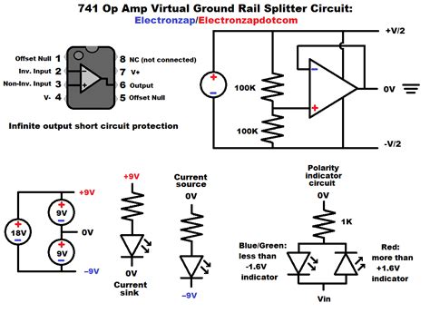 Operational Amplifier Op Amp And Comparator Circuits Schematic Diagrams Electronzap
