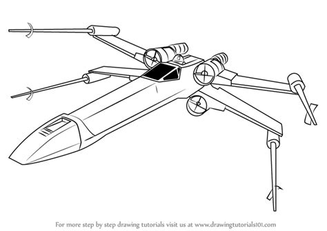 How To Draw X Wing Fighter From Star Wars Star Wars Step By Step DrawingTutorials Com