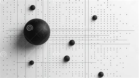 Minimalist Black Dot And Line Pattern On White Backdrop Stock Illustration Illustration Of