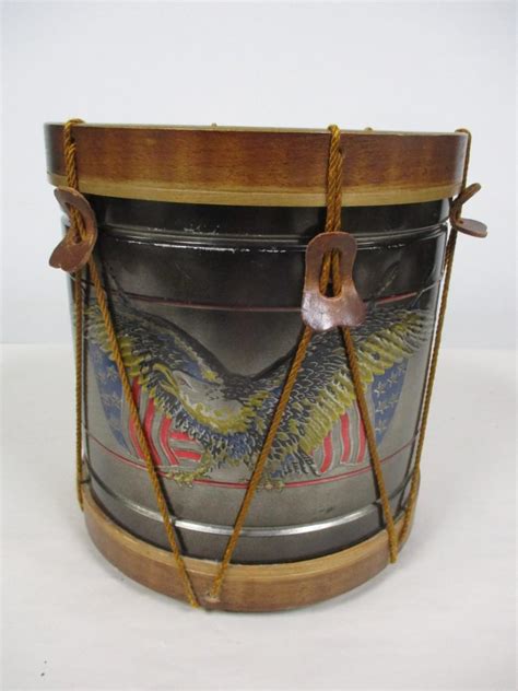 Vintage The Old Drum Shop Ice Bucket 1854 American Eagle Drum Replica