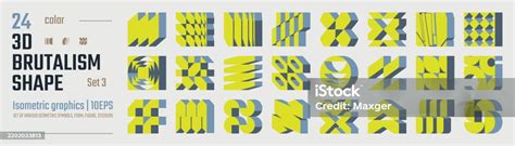 3d 컬러 포스트 모던 추상 기하학적 그래픽 요소 브루탈리즘 벡터 모양 굴절 및 왜곡 유리 효과 다양한 형태 Y2k 미학의 아이소 메트릭 트렌디 한 디자인 기호 세트 3 0