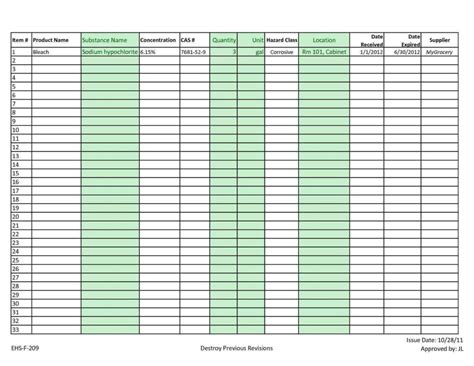 Alcohol Inventory Spreadsheet Tagua Spreadsheet Sample Collection
