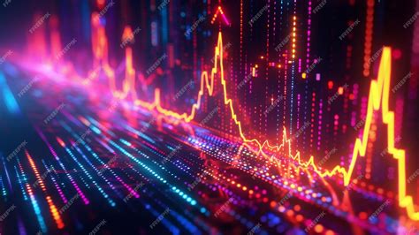 Premium Photo Futuristic Financial Data Visualization In Neon Lights