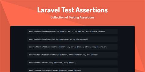 Laravel Test Assertions Collection Of Testing Assertions Made With