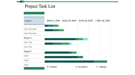 Project Task List Template Ppt PowerPoint Presentation Inspiration Designs