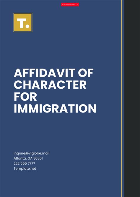 Free Affidavit Of Character For Immigration Template To Edit Online