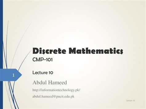 Pdf Discrete Mathematics Informationtechnology