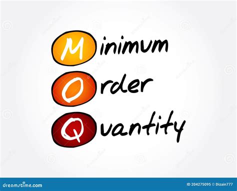 Moq Minimum Order Quantity Concept With Big Word Or Text And Team