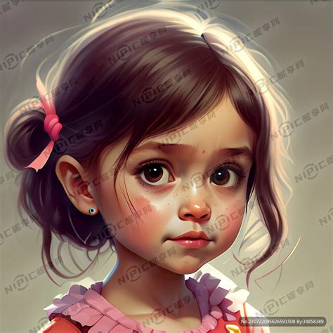 ai创作图卡通可爱小女孩 昵图网