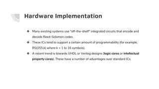 Reed Solomon Codes Pptx Programming Languages Computing