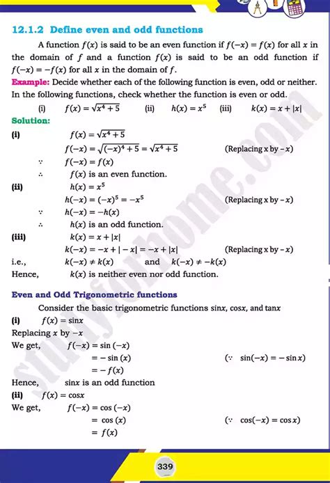 Graphs Of Trigonometric And Inverse Trigonometric Functions Unit 12 Mathematics 11th Text Book