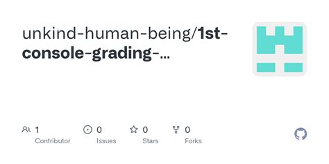 Github Unkind Human Being1st Console Grading Calculator