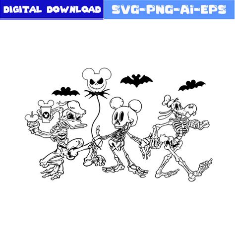Disney Mickey Skeleton Halloween Svg Mickey Mouse Svg Disn Inspire