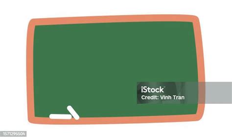 간단한 칠판 클립 아트입니다 귀여운 녹색 칠판 또는 칠판 평면 벡터 그림 만화 스타일의 손으로 그린 학생 교실 학용품 개학 개념 0명에 대한 스톡 벡터 아트 및 기타 이미지