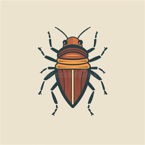 Cockroach Icon On White Background Vector Outline Design Stock