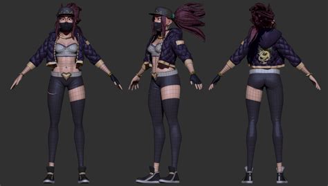 Artstation Kda Akali Model Game Assets