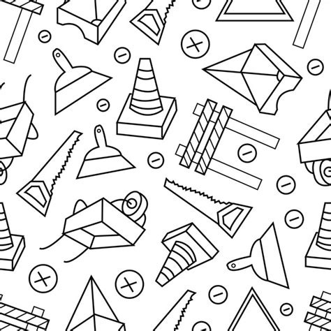 Premium Vector Construction Elements Seamless Pattern