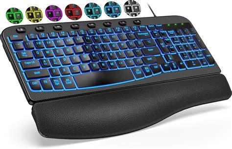 Sablute Ergonomic Keyboard Wired With Cushioned Wrist And Palm Rest