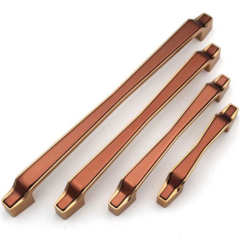Modern Copper Gold Cabinet Pulls Furniture Drawer Handles Etsy