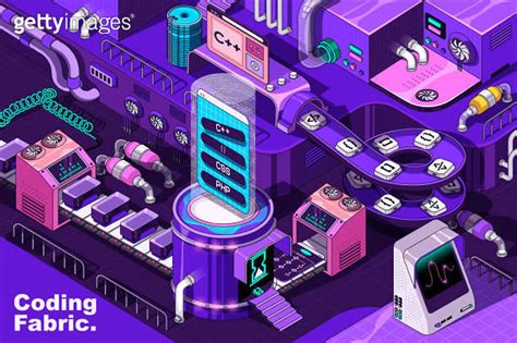 Coding And Programming Web Concept In 3d Isometric Design Software Programs And Scripts