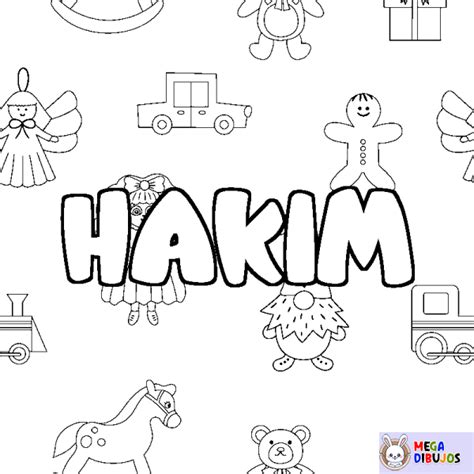 Coloración Del Nombre Hakim Decorado Juguetes Mega Dibujos