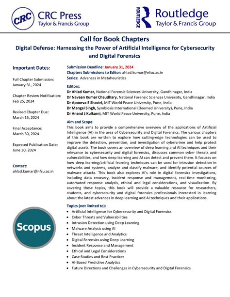 Ahlad Kumar On Linkedin Ai Cybersecurity Digitalforensics Callforpapers Digitaldefensebook…