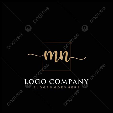 Vector Template With Mn Initials In Handwritten Logo Design Vector
