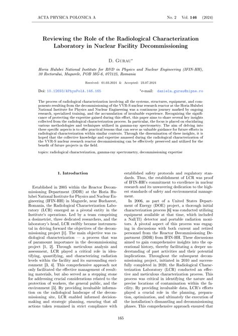 Pdf Reviewing The Role Of The Radiological Characterization Laboratory In Nuclear Facility