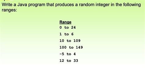 Solved Write A Java Program That Produces A Random Integer