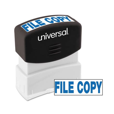 Universal Message Stamp File Copy Pre Inked One Color Blue Unv10104