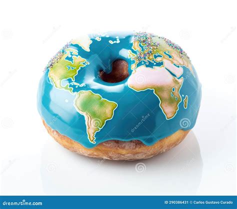 The Planet Earth But With The Shape Of A Sweet Donut Stock