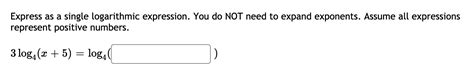 Solved Express As A Single Logarithmic Expression You Do
