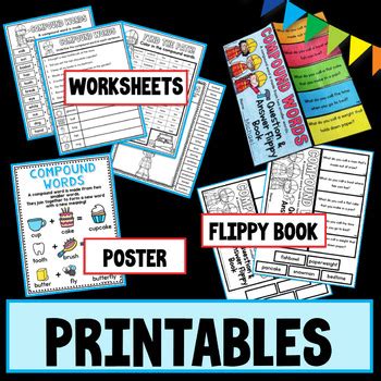 Compound Words PowerPoint Google Slides Worksheets Poster More