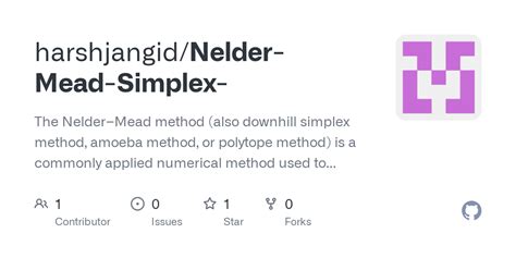 Github Harshjangidnelder Mead Simplex The Neldermead Method Also
