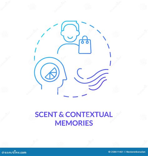 Scent And Contextual Memories Blue Gradient Concept Icon Stock Vector