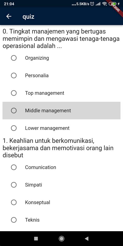 radiolisttile indicator is not showing when i store it in list but it