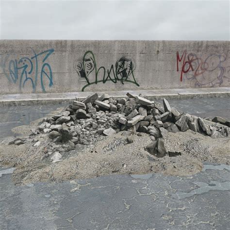 Concrete Rubble 06 3d Model Download Street Elements On