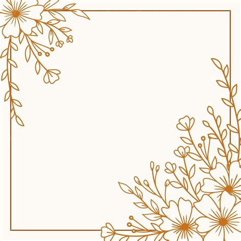 Premium Vector Elegant Gold Floral Corner Border With Hand Drawn