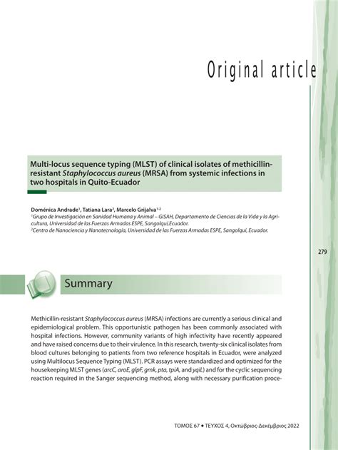 pdf multi locus sequence typing mlst of clinical isolates of