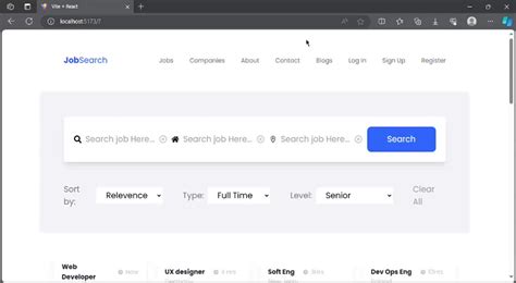 designed job portal ui with react and tailwind css raja umar mushtaq