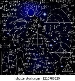 Mathematical Vector Endless Seamless Pattern Formulas Stock Vector Royalty Free