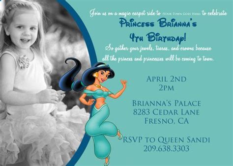 Disney Princess Jasmine Invitation