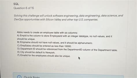 SQL Question 6 of 15 Solving this challenge | StudyX