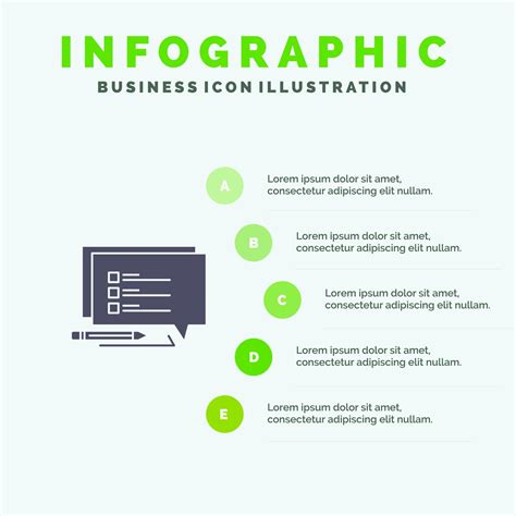 Chat Sms Message Write Solid Icon Infographics 5 Steps Presentation