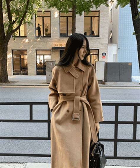 둥실코코 감성☕️ 프렌치 더블 루즈 트렌치 핸드메이드 코트 루즈핏 오버핏 롱 아우터 가을 겨울 모직 울 신상 벨트 견장