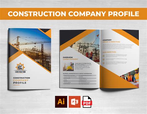 Detail Construction Company Profile Template Koleksi Nomer